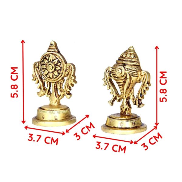 Brass Shankh Chakra Set Small + Free Shipping - Aalayam Selveer
