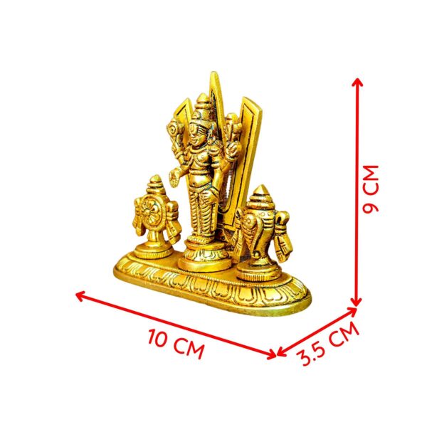 Small Sangu Chakram Stand With Perumal Idol - Aalayam Selveer