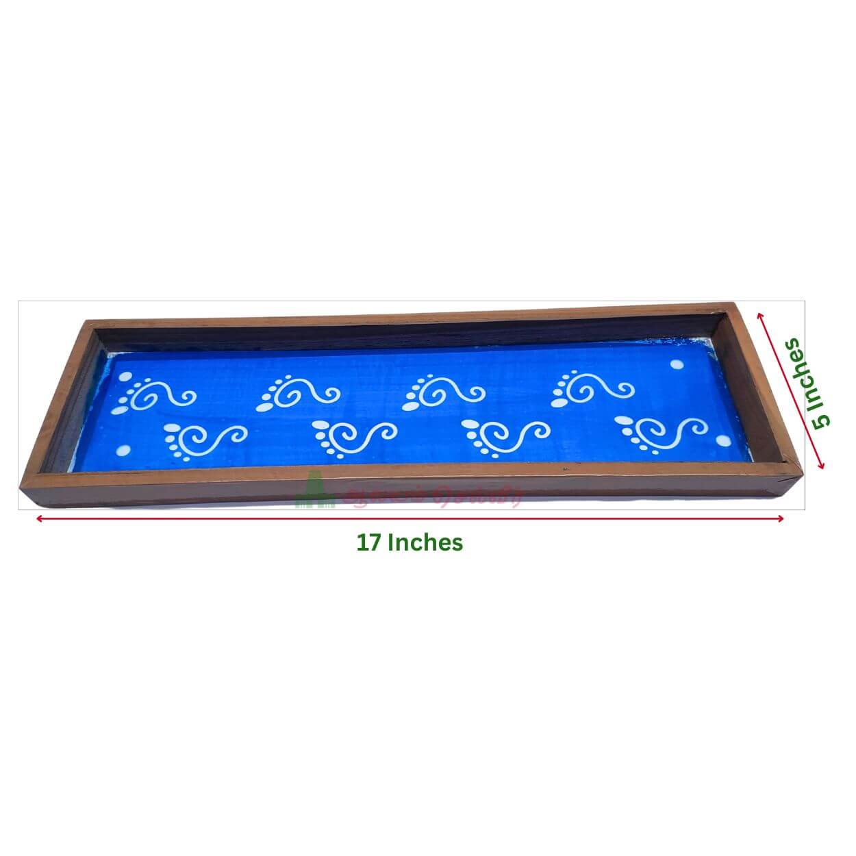 Lakshmi Padam Border Rangoli Stencils Wooden 17x5 Inches - Aalayam Selveer