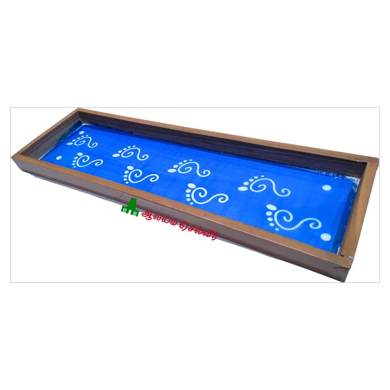 Lakshmi Padam Border Rangoli Stencils Wooden 17x5 Inches - Aalayam Selveer