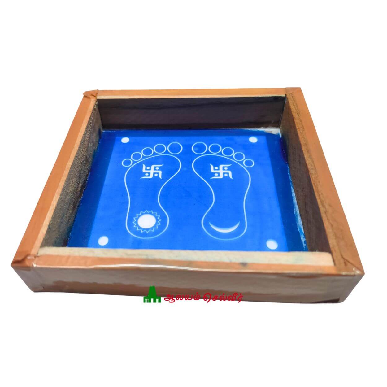 Lakshmi Padam Kolam With Swastik Rangoli Stencil Wooden 5x5 Inches ...
