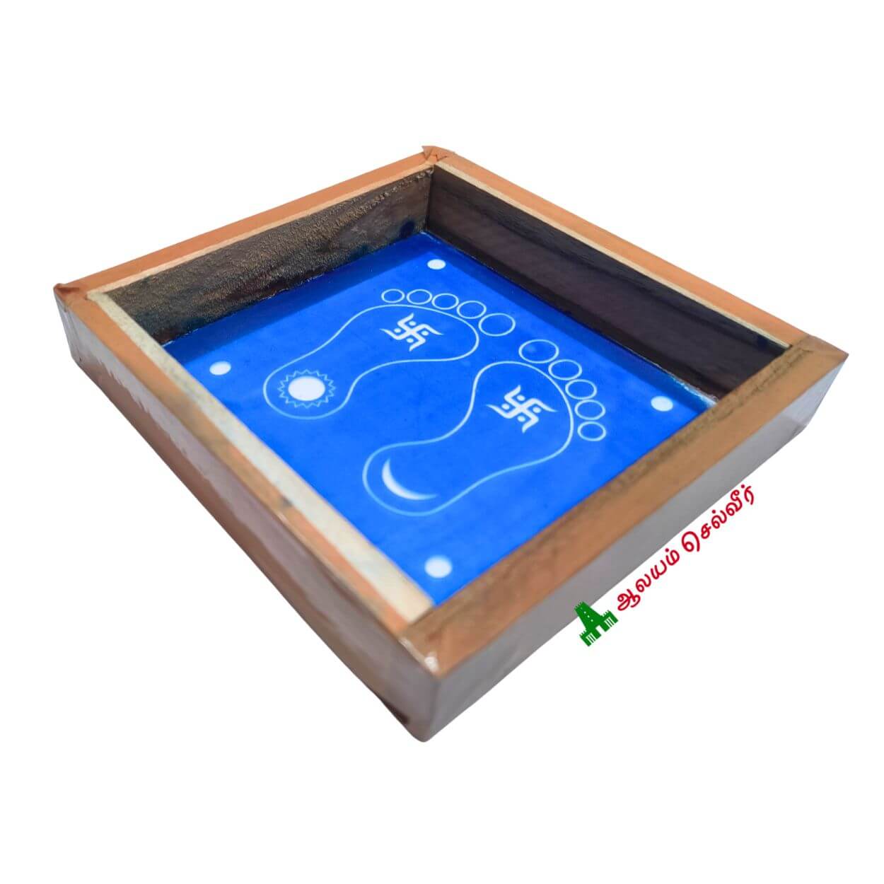 Lakshmi Padam Kolam With Swastik Rangoli Stencil Wooden 5x5 Inches ...