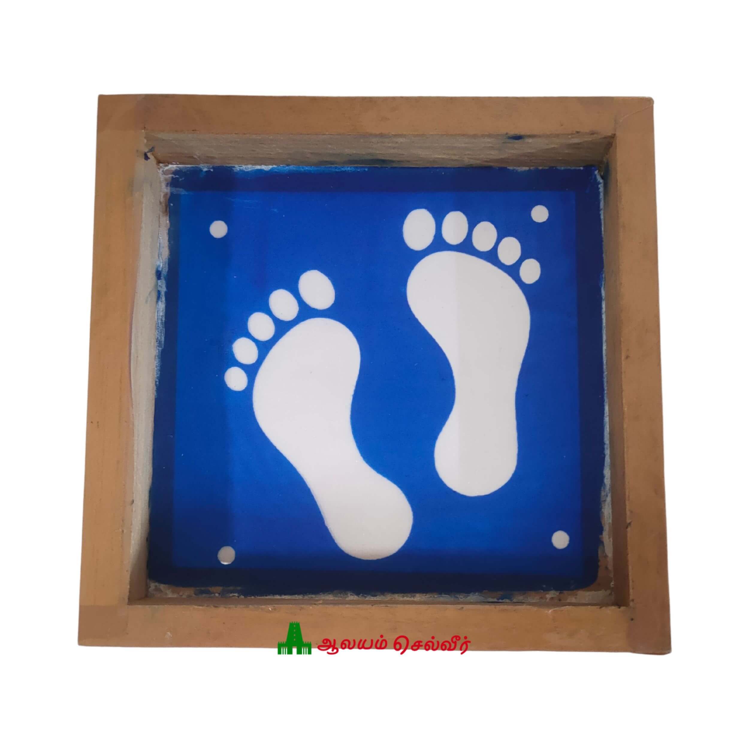 Lakshmi Padam Rangoli Stencil Wooden 5x5 Inches - Aalayam Selveer
