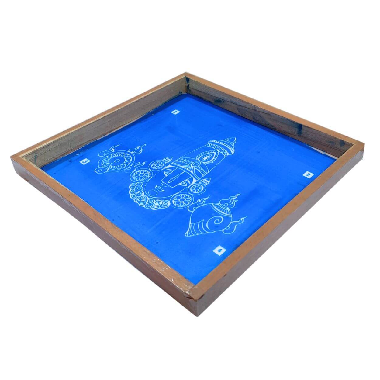 Tirupati Balaji Face Rangoli Stencil Wooden 10x10 Inches - Aalayam Selveer