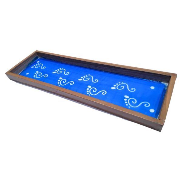 Krishna Pada Border Rangoli Stencils Wooden 17x5 Inches - Aalayam Selveer