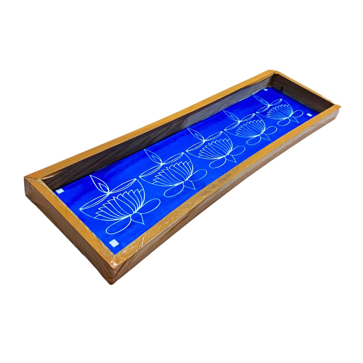 Lotus Agal Diya Border Rangoli Stencils Wooden 17x5 Inches - Aalayam ...