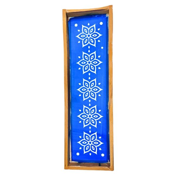 Star Flower Border Rangoli Stencils Wooden 17x5 Inches - Aalayam Selveer