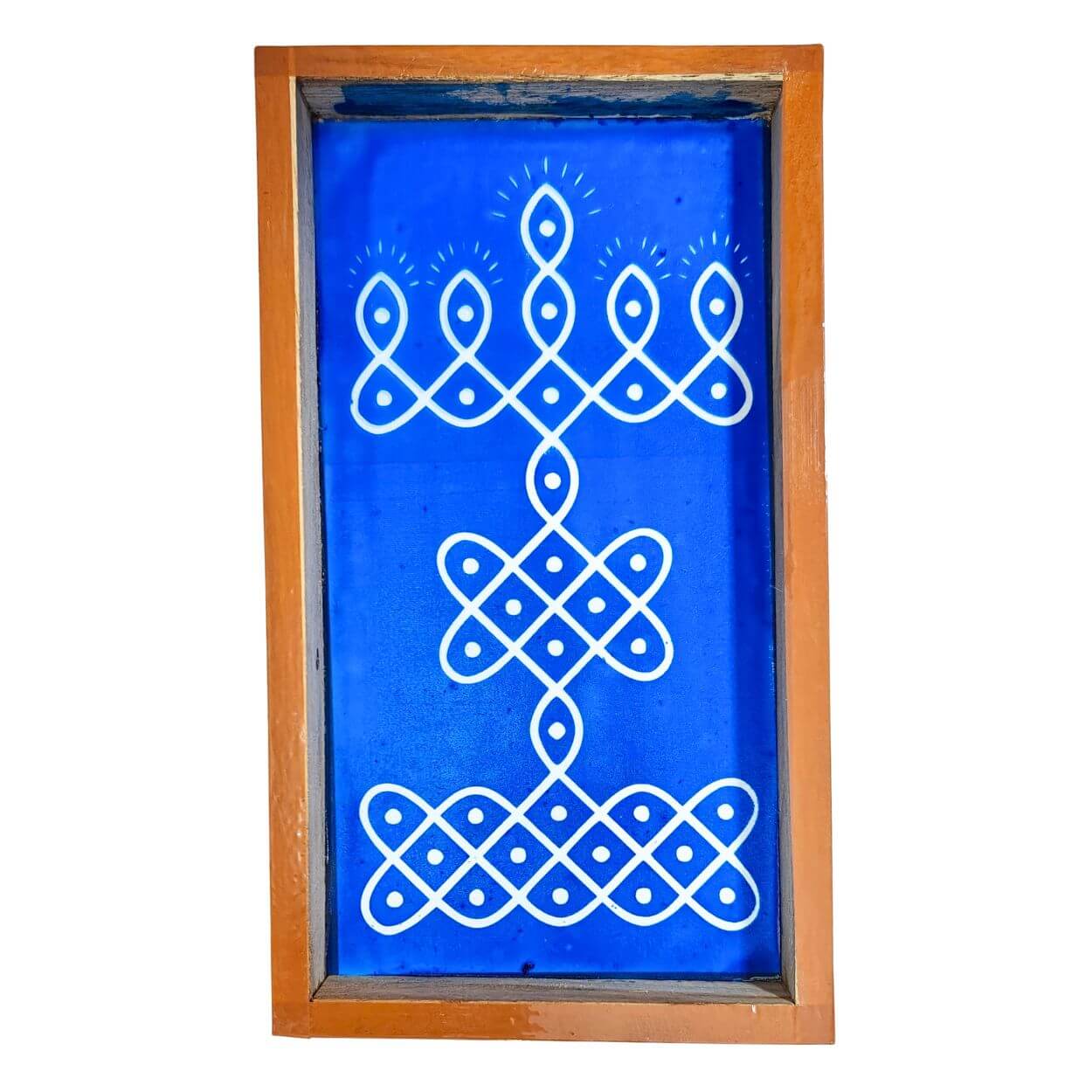 Kambi Kolam Kuthu Vilakku Rangoli Stencil Wooden 9x5 Inches - Aalayam ...