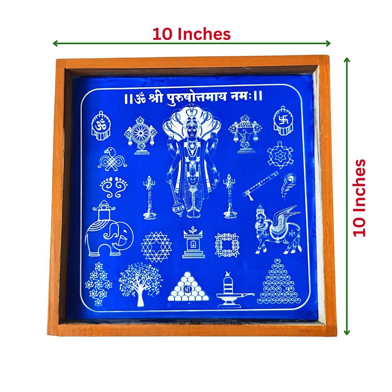 Adhik Maas Rangoli Stencil Wooden 10x10 Inches - Aalayam Selveer