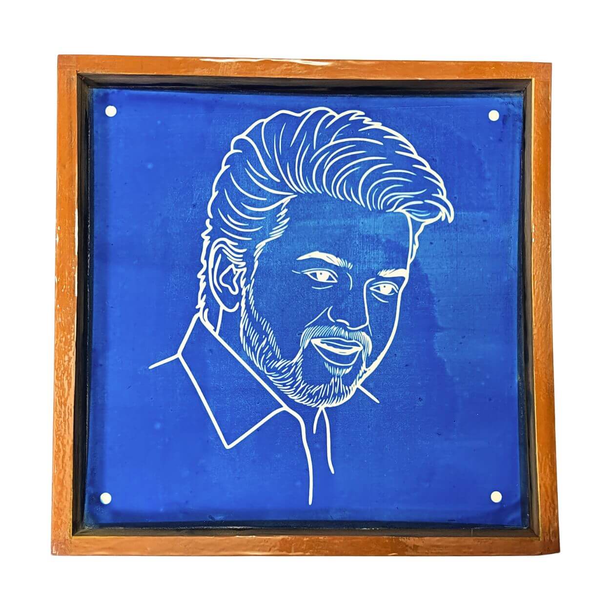 Actor Vijay Rangoli Kolam Stencil Wooden 10x10 Inches - Aalayam Selveer